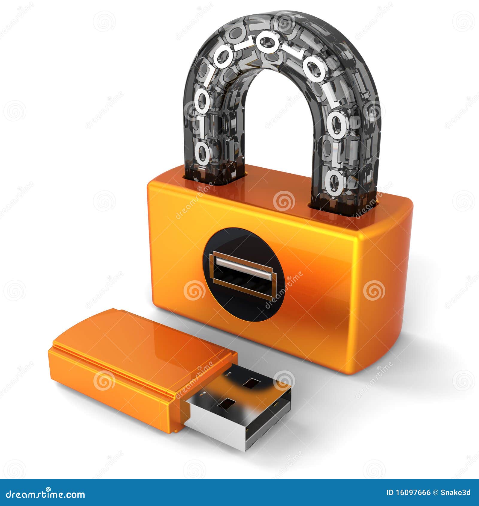 Data Security. Digital Usb Lock (Hi-Res) Stock Illustration ...