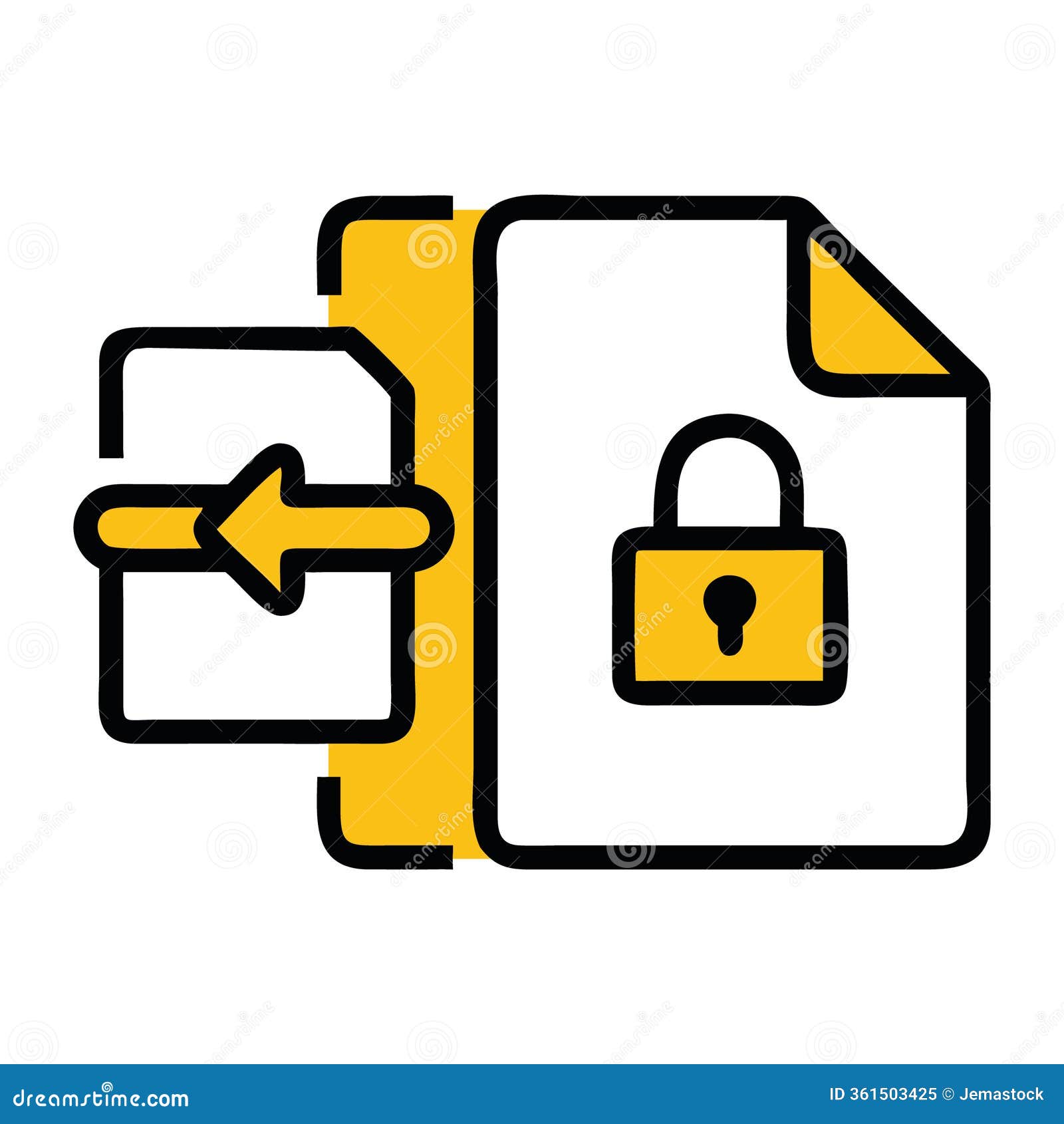 Data Security File Lock Icon Stock Illustration - Illustration of data ...