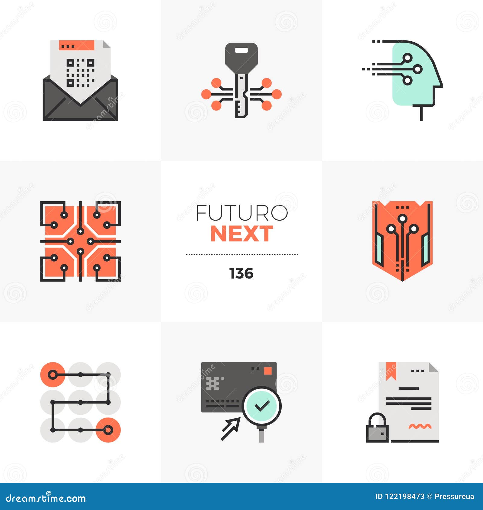 Data Security Futuro Next Icons Stock Vector - Illustration of ...