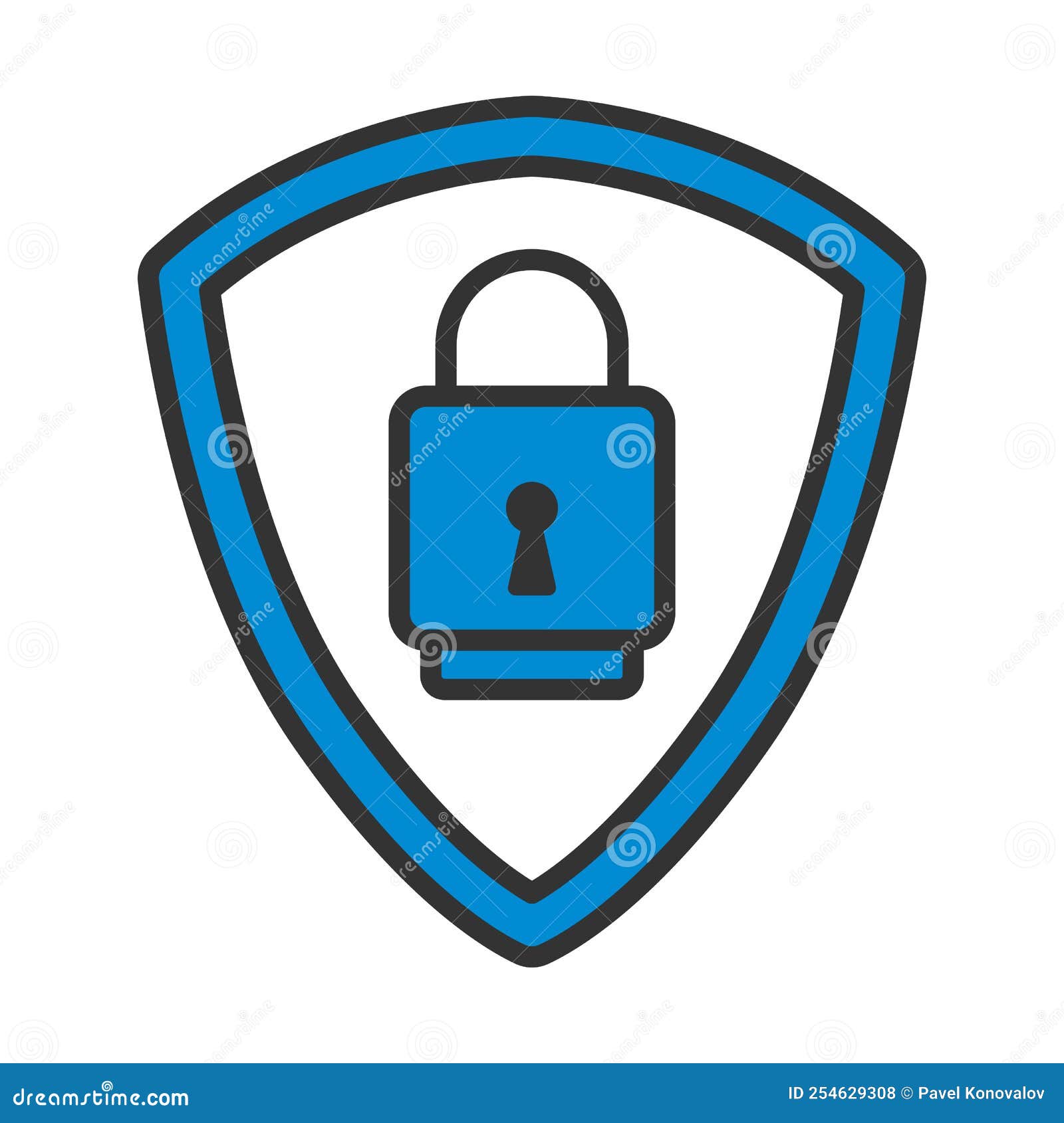 Data Security Icon stock vector. Illustration of padlock - 254629308
