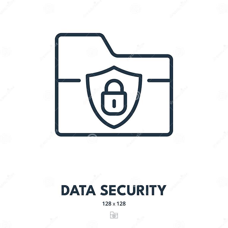 Data Security Icon. Safety, Privacy, Secure. Editable Stroke. Vector ...