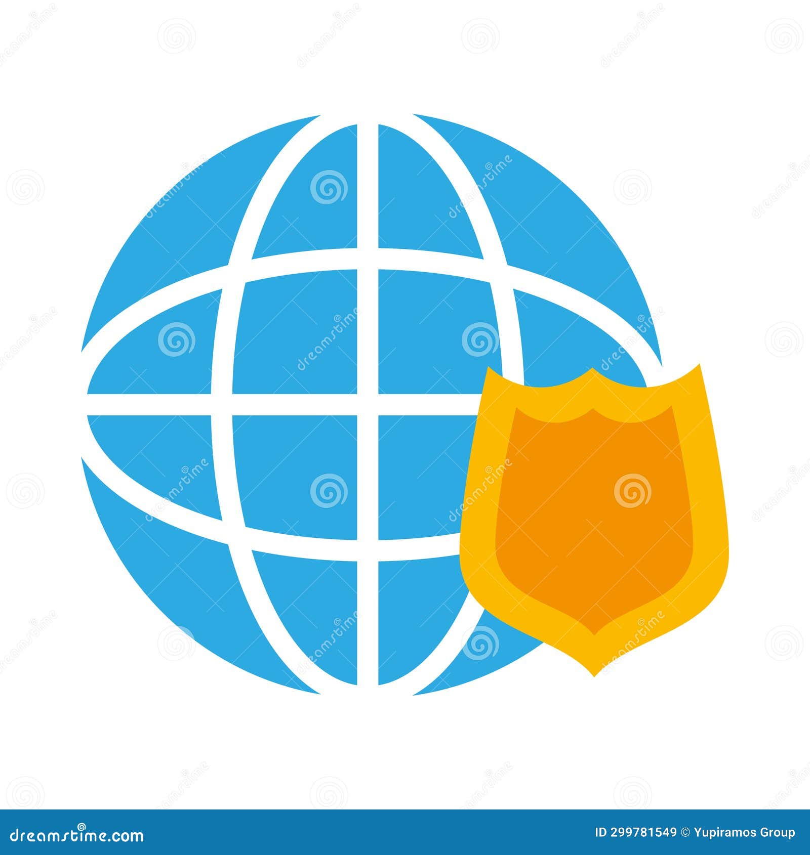 Data Security Illustration with Shield and Internet Icon Stock ...