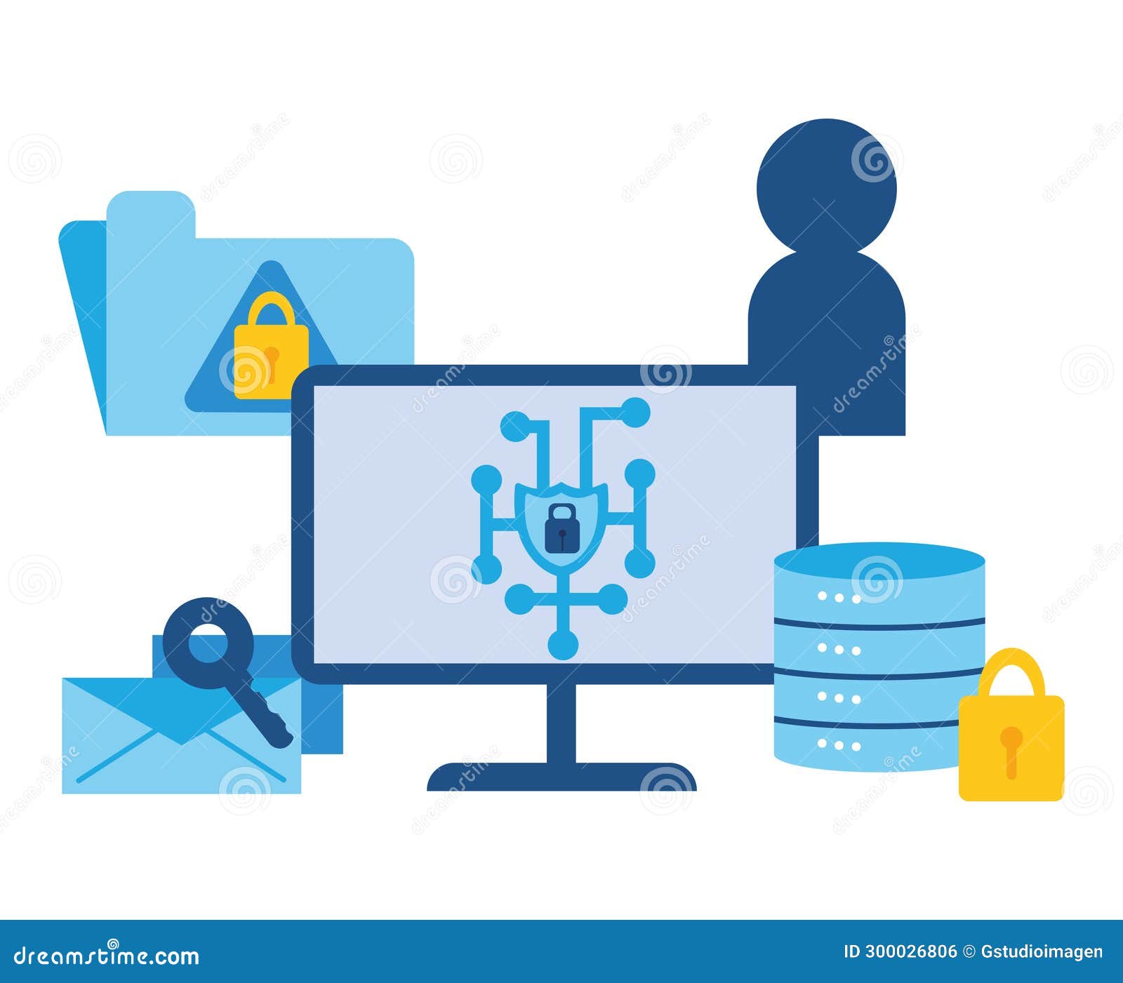 Data security illustration stock vector. Illustration of data - 300026806