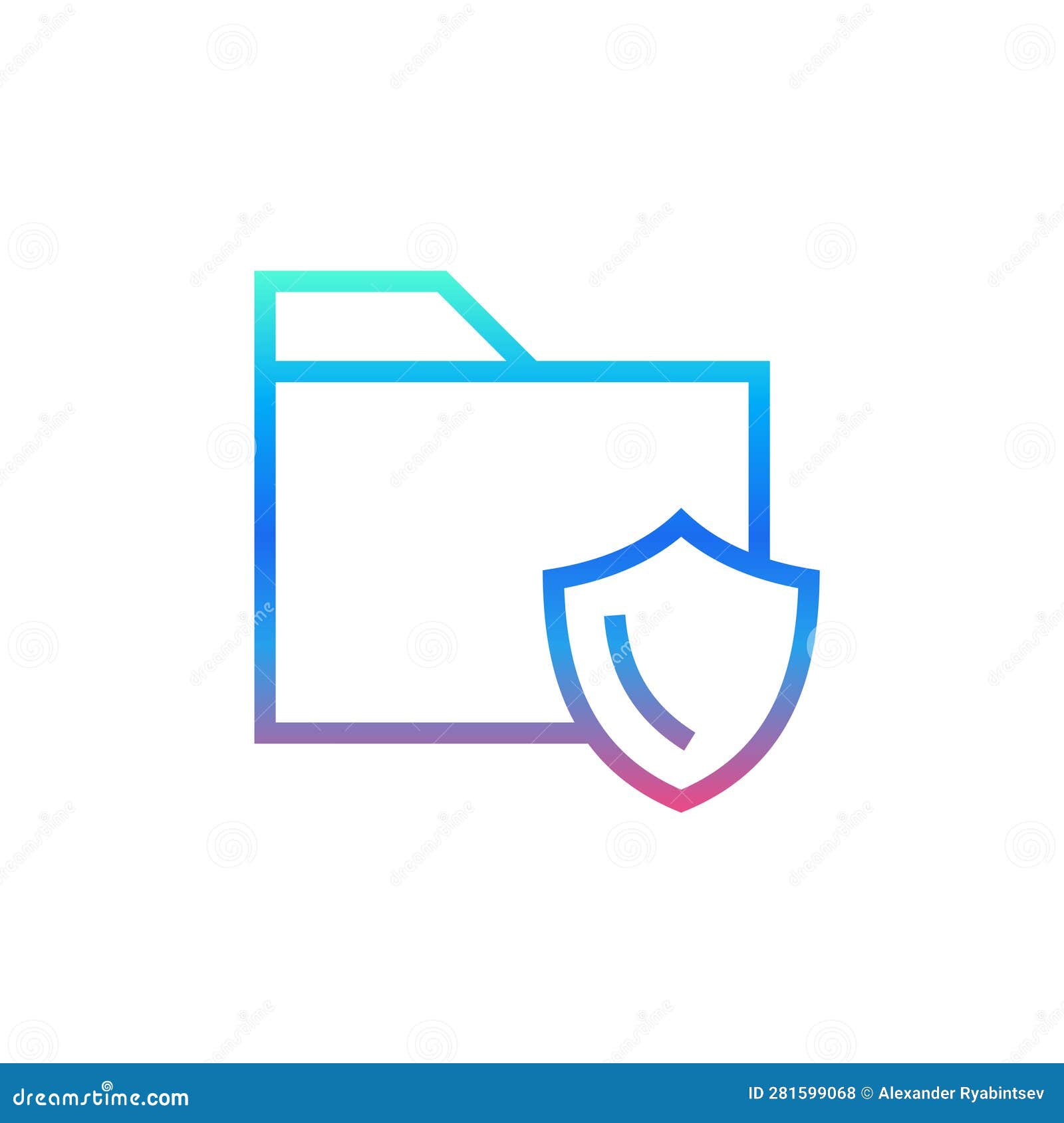 Data Security Line Colourful Icon. Data Protection Concept Illustration ...