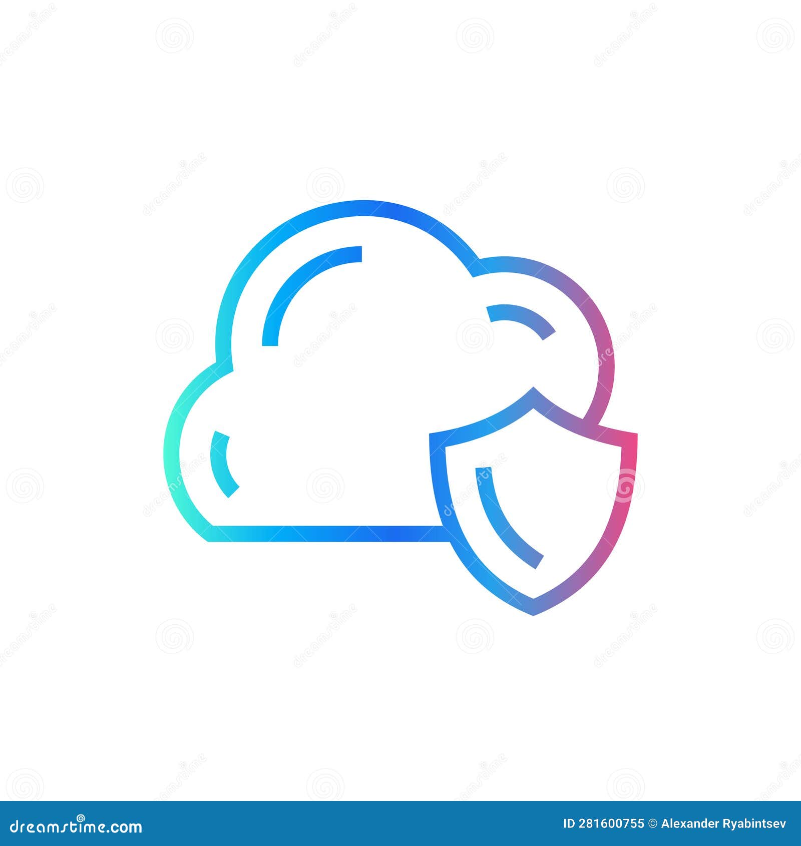 Data Security Line Colourful Icon. Data Protection Concept Illustration ...
