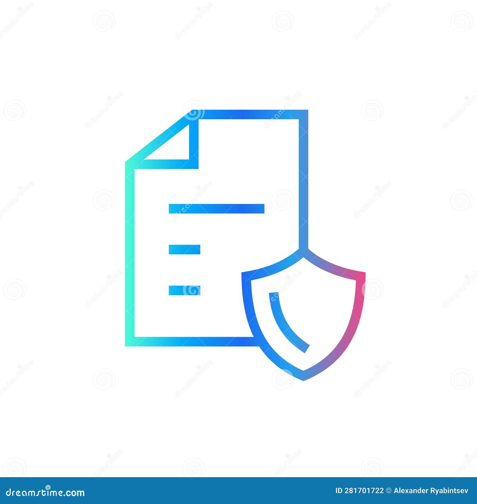 Data Security Line Colourful Icon. Data Protection Concept Illustration ...