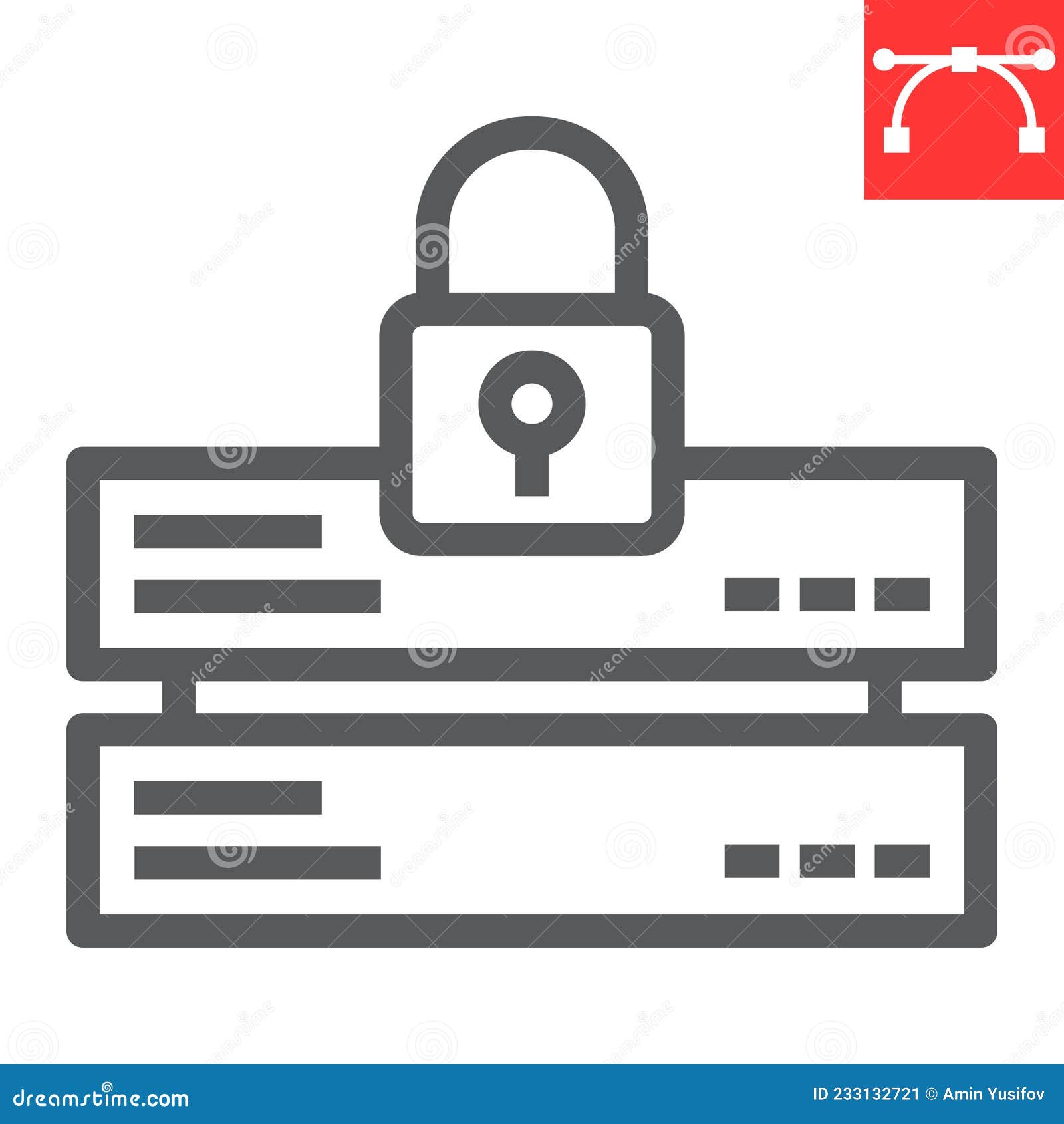 Data security line icon stock vector. Illustration of icon - 233132721