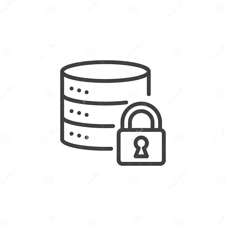 Data Security line icon stock illustration. Illustration of service ...