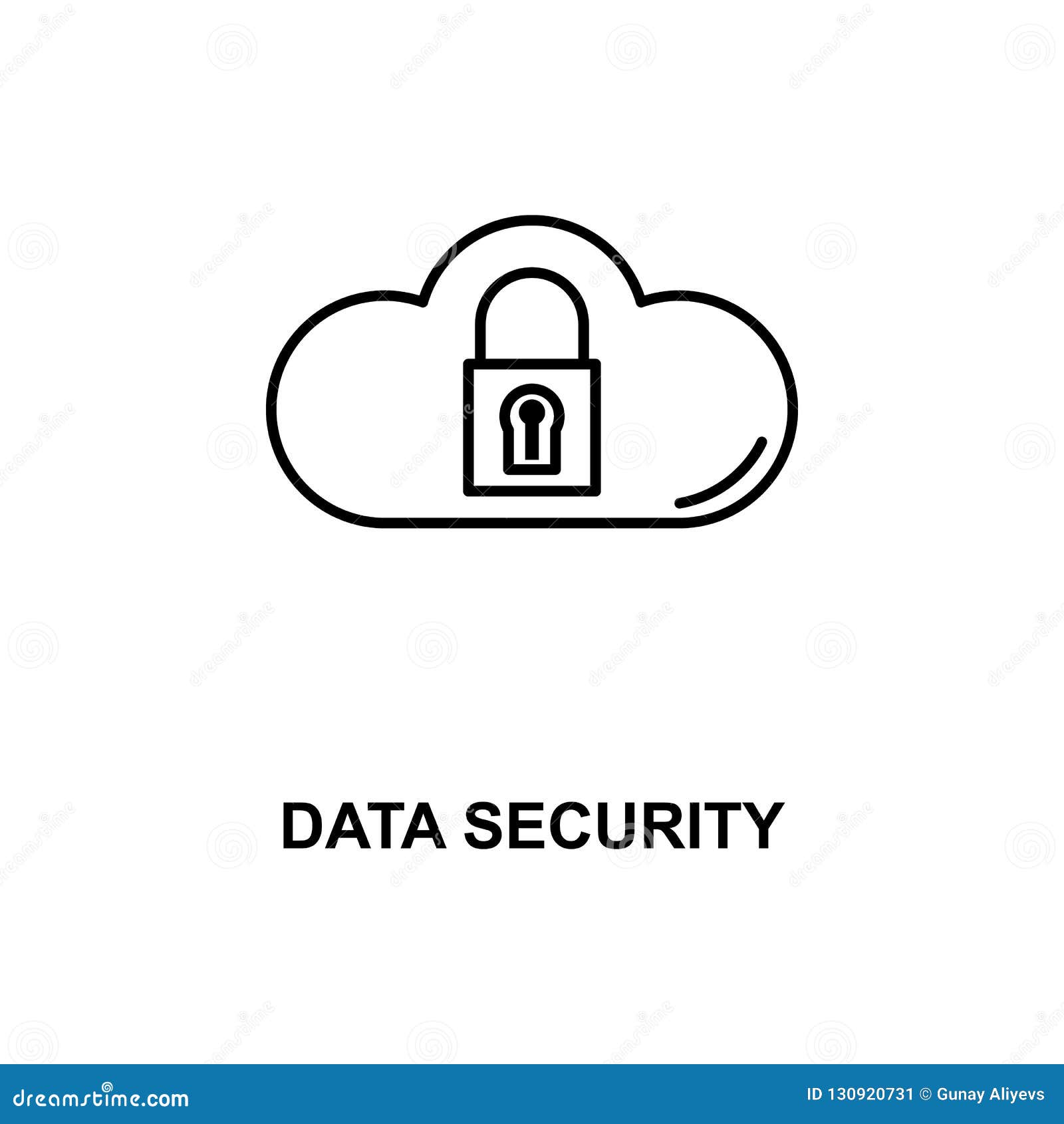 Data security line icon stock illustration. Illustration of padlock ...