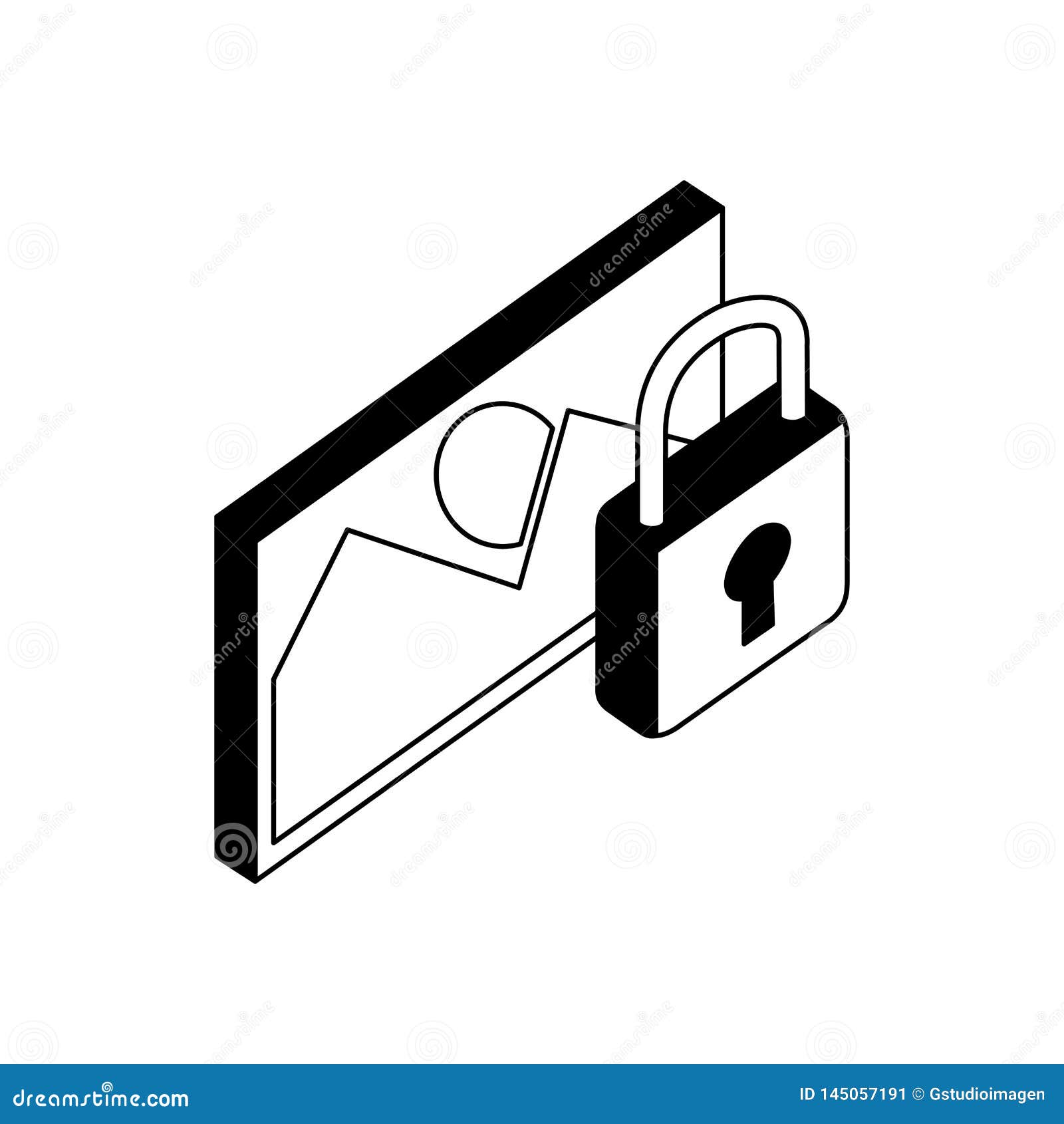 Data Security Padlock with Picture Stock Vector - Illustration of ...