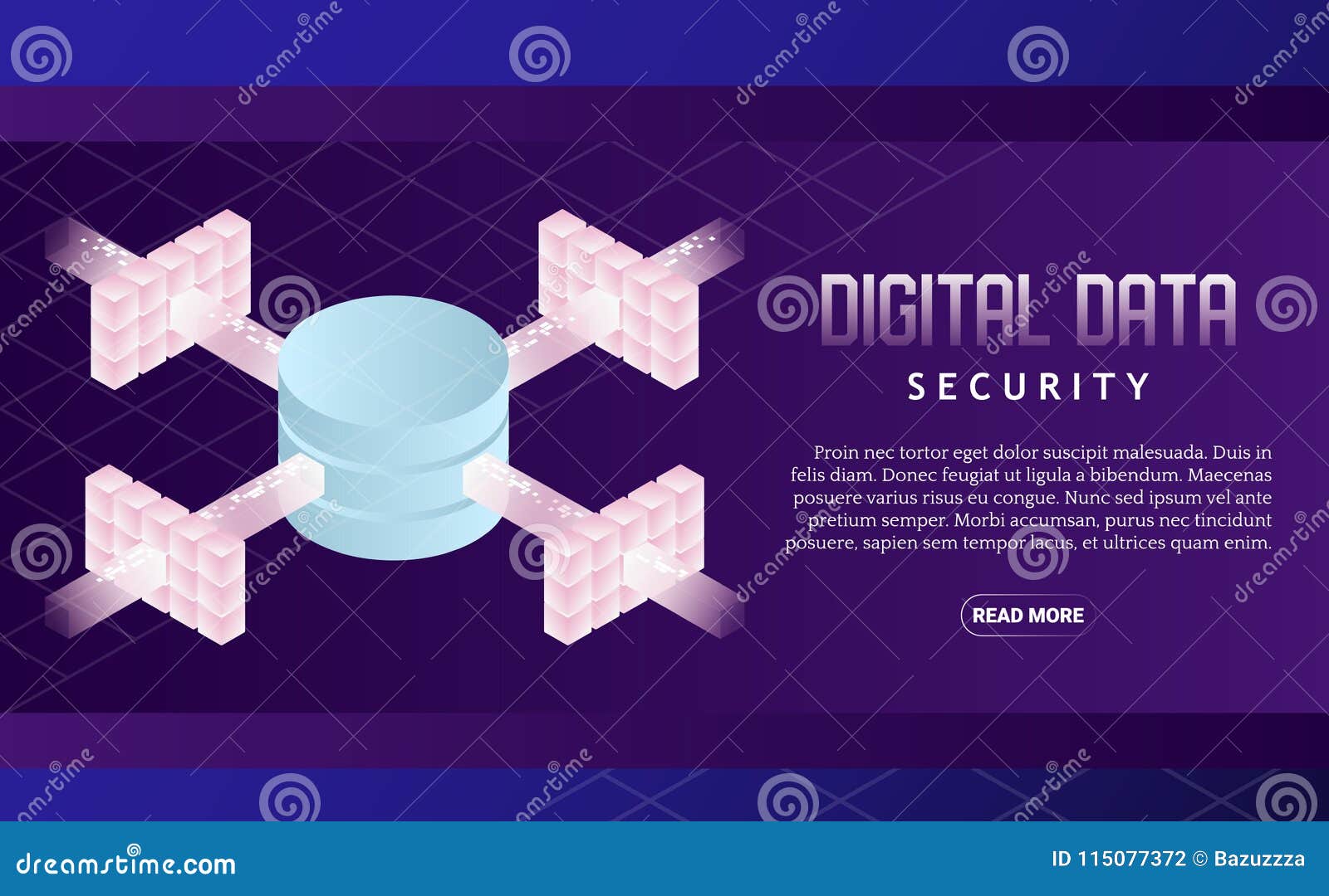 Data Security Vector Isometric Illustration Stock Vector - Illustration ...