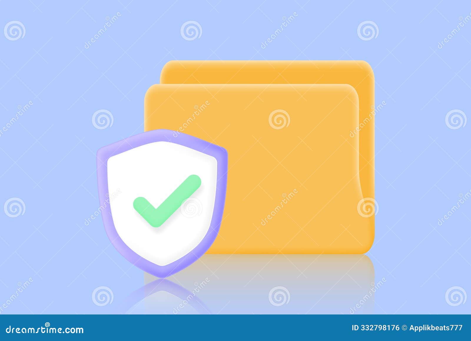 Data Security and Privacy Concept. Folder Icon with Shield Icon and ...