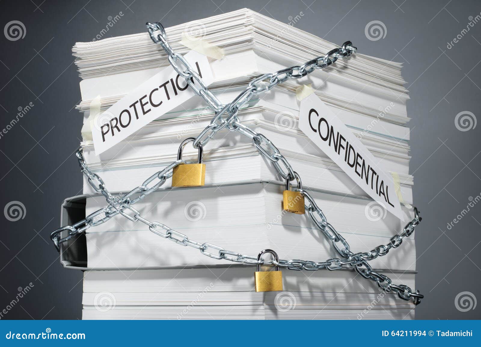 Data Security Protected Documents Confidential Information Stock