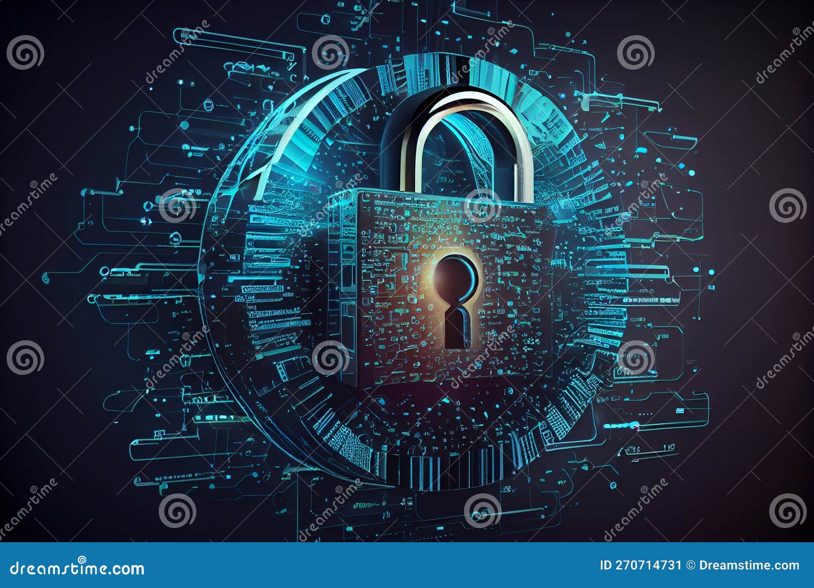 Data Security Protection Cybersecurity.generative Ai Stock Illustration ...