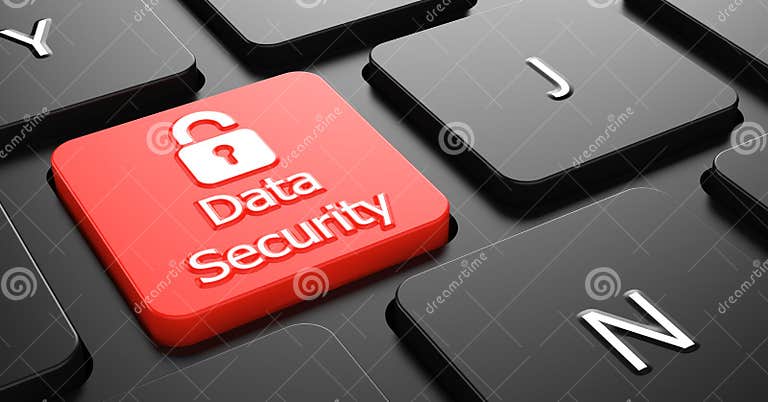 Data Security on Red Keyboard Button. Stock Illustration - Illustration ...