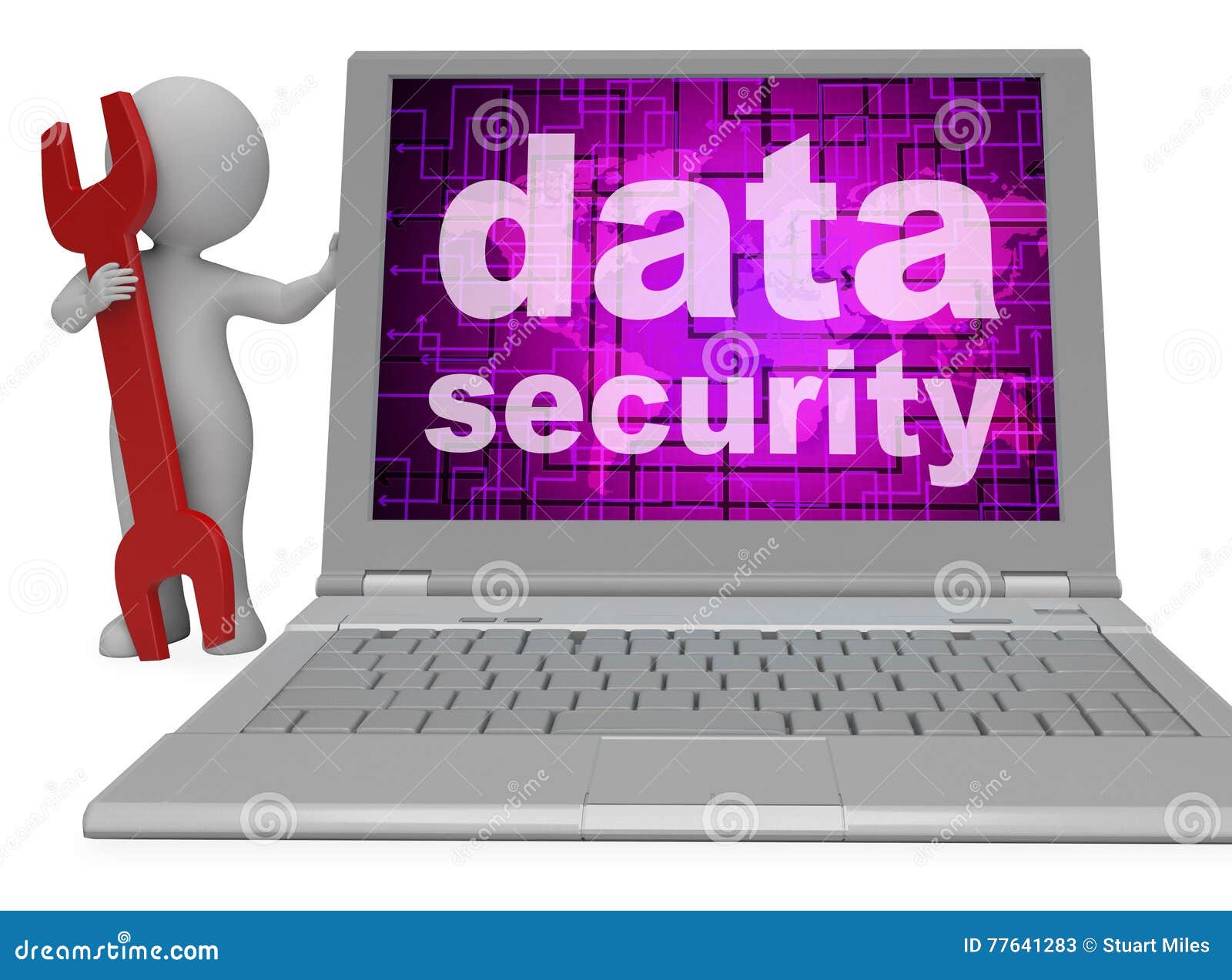 Data Security Shows Protected Restricted and Unauthorized 3d Rendering ...