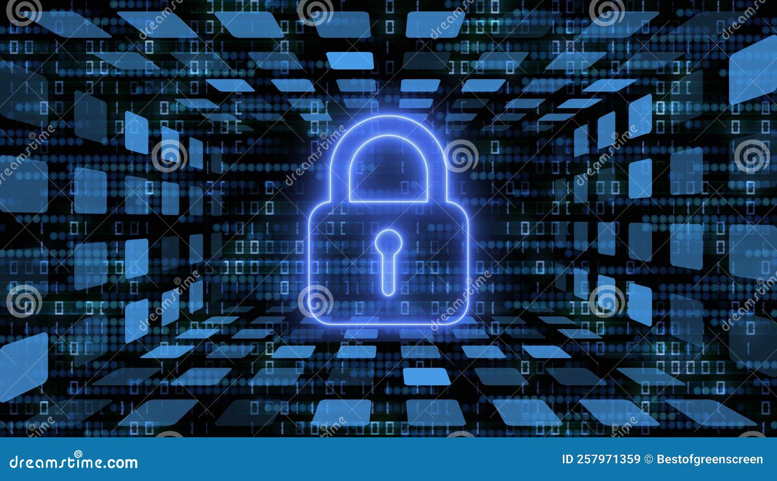 Data Security Technology Concept with Padlock Symbol Against a ...