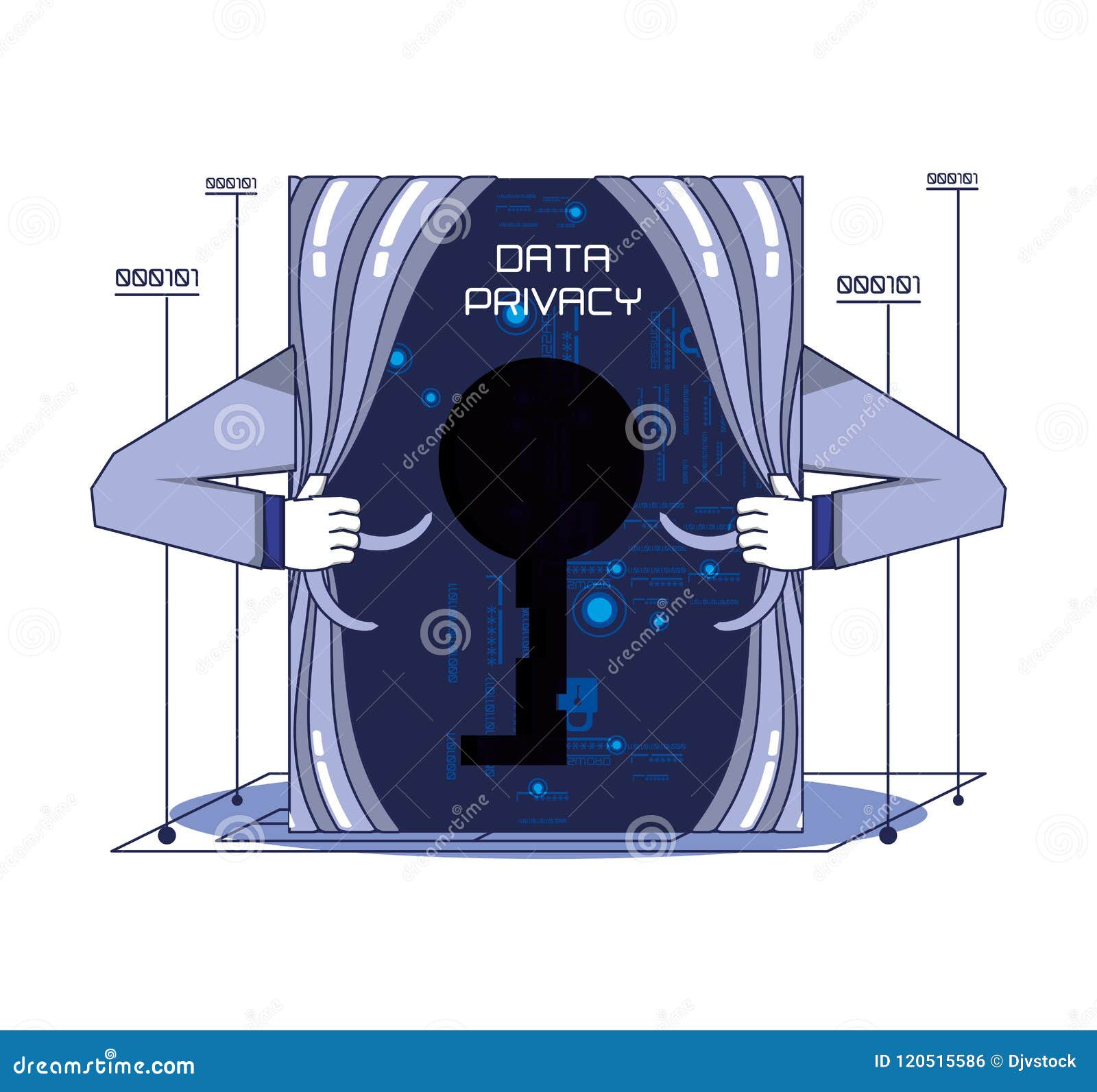Data Security Technology with Key Hole Stock Vector - Illustration of ...