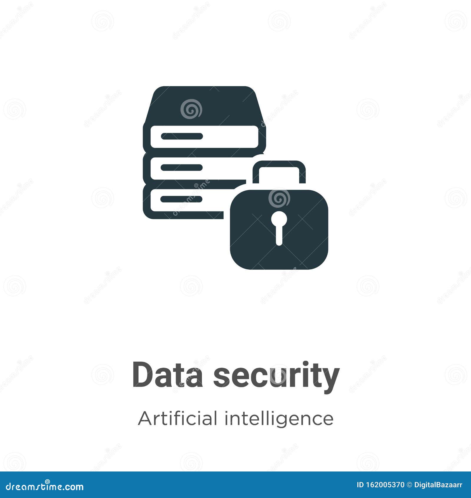 Data Security Vector Icon On White Background. Flat Vector Data ...