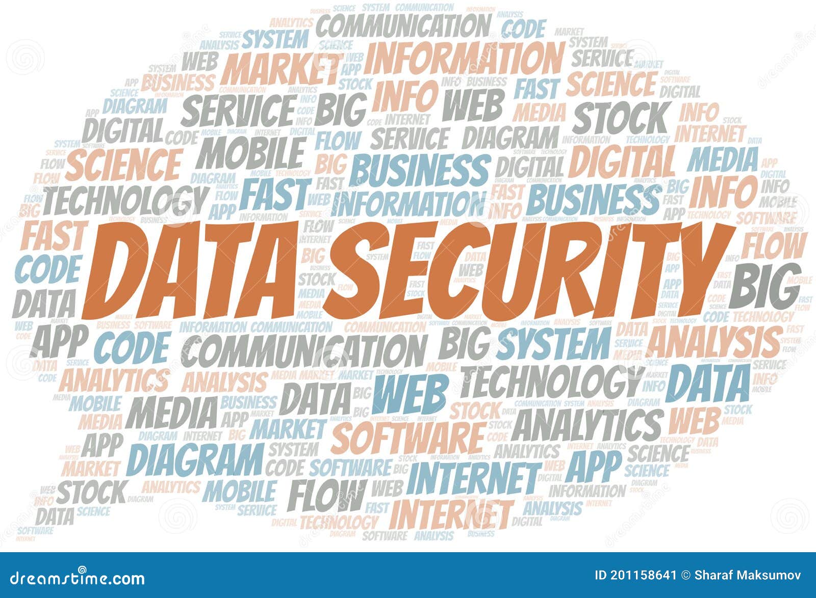 Data Security Vector Word Cloud, Made with Text only. Stock ...