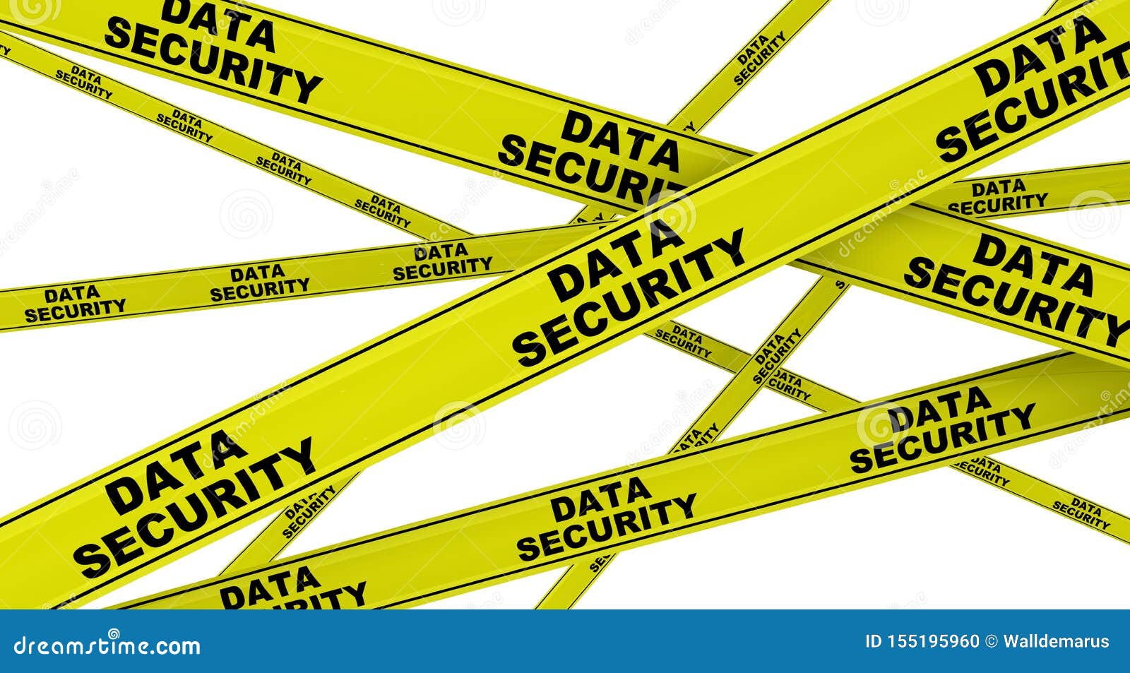 Data Security. Yellow Warning Tapes Stock Illustration - Illustration ...