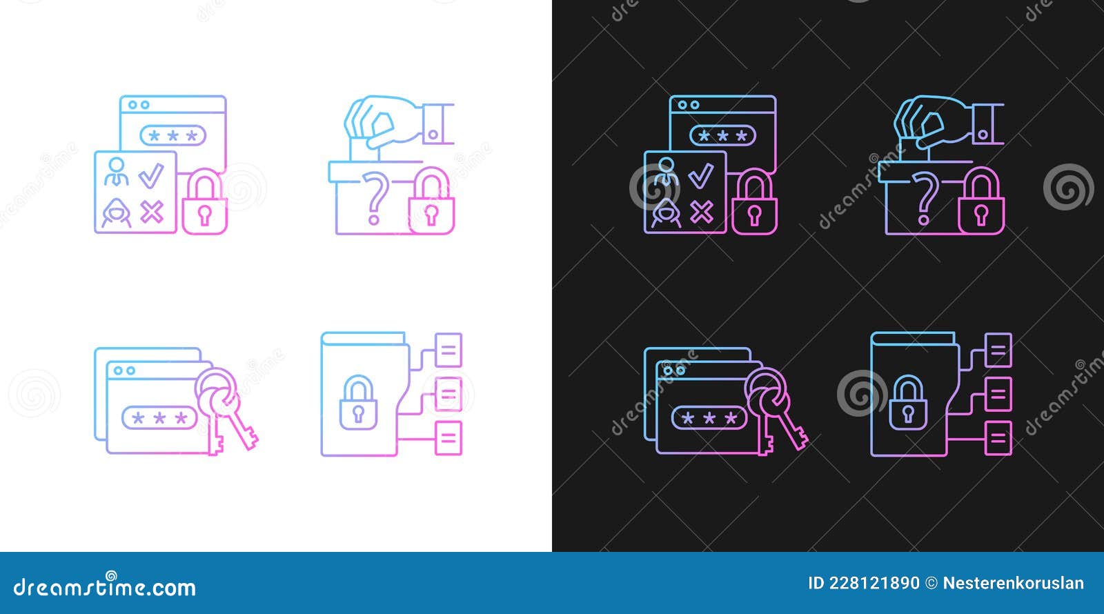 Data Sensitivity Gradient Icons Set for Dark and Light Mode Stock ...