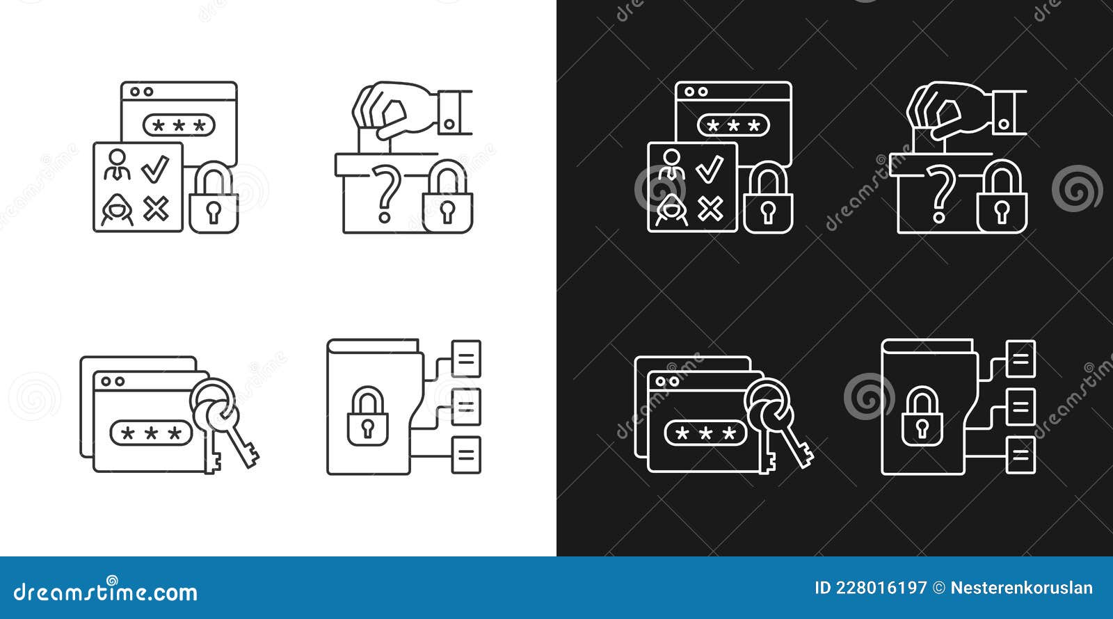 Data Sensitivity Linear Icons Set for Dark and Light Mode Stock Vector ...