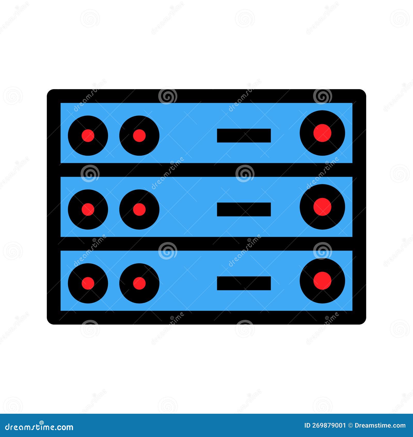 Data Server Icon Line Isolated on White Background. Black Flat Thin ...