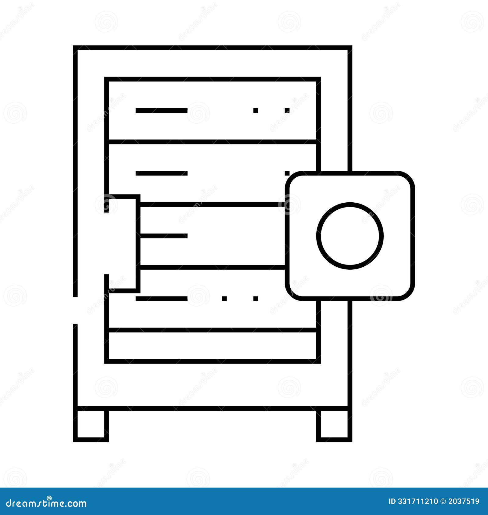 Data Server Line Icon Vector Isolated Illustration Stock Illustration ...