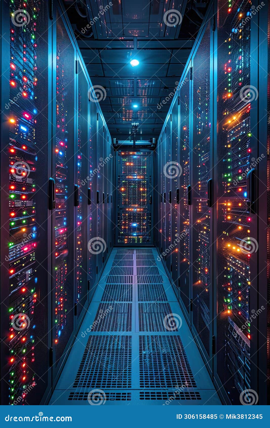Data server network room. stock illustration. Illustration of hardware ...