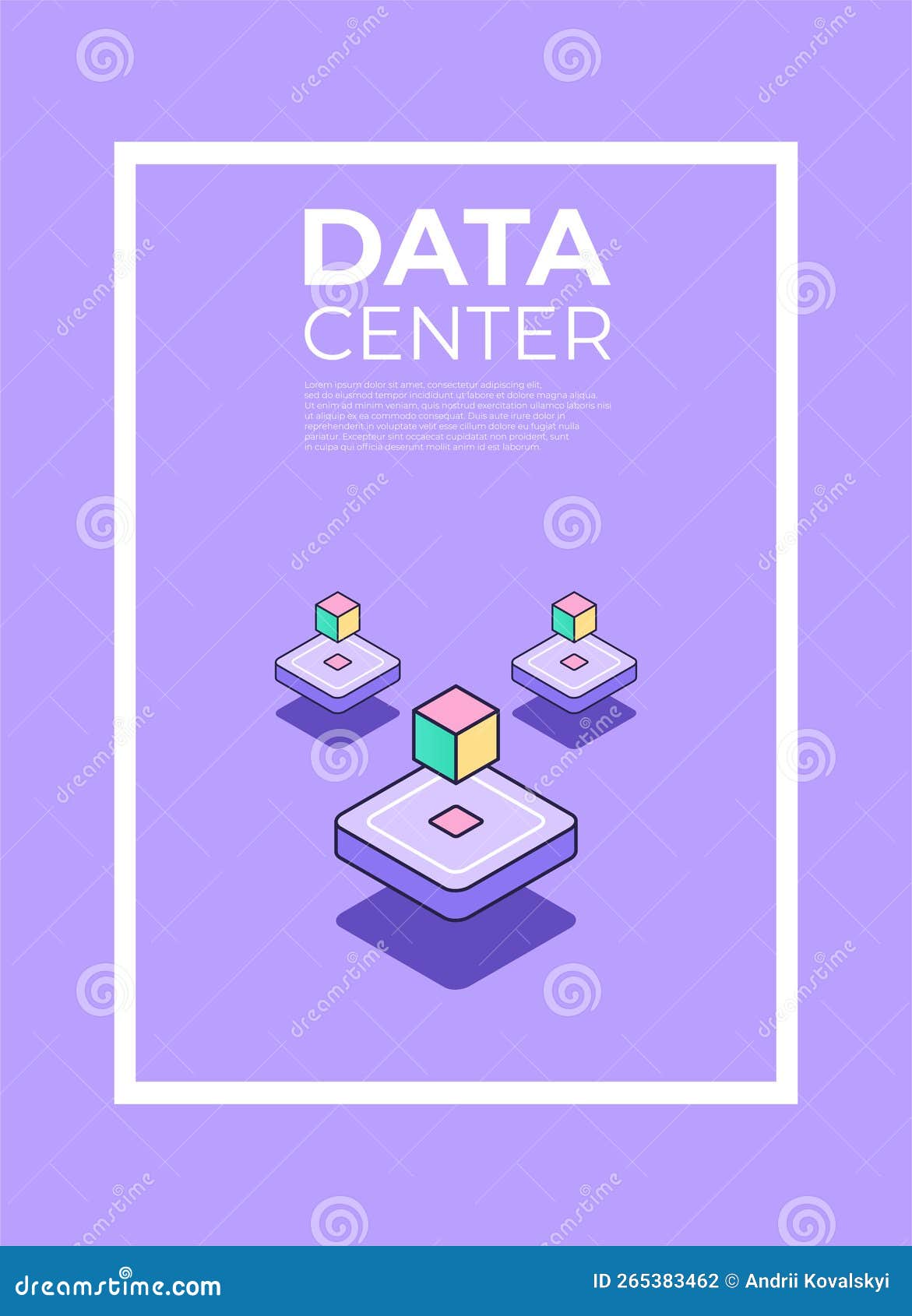 Data Server Poster Concept. Cloud Server Technology in Retro Style ...
