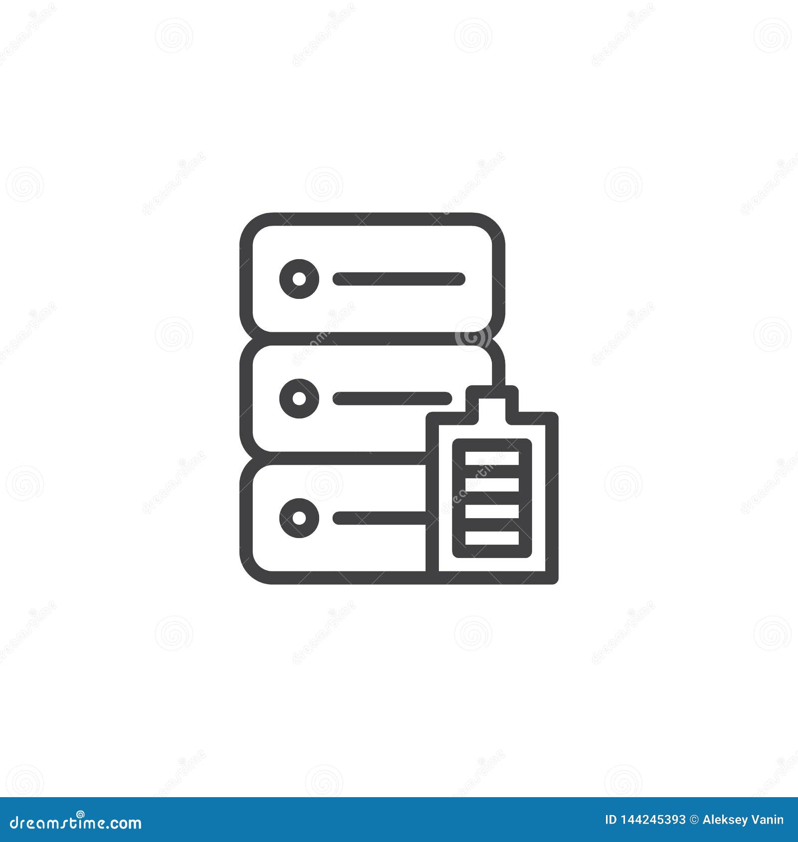 Data Server Power Line Icon Stock Vector - Illustration of charger ...