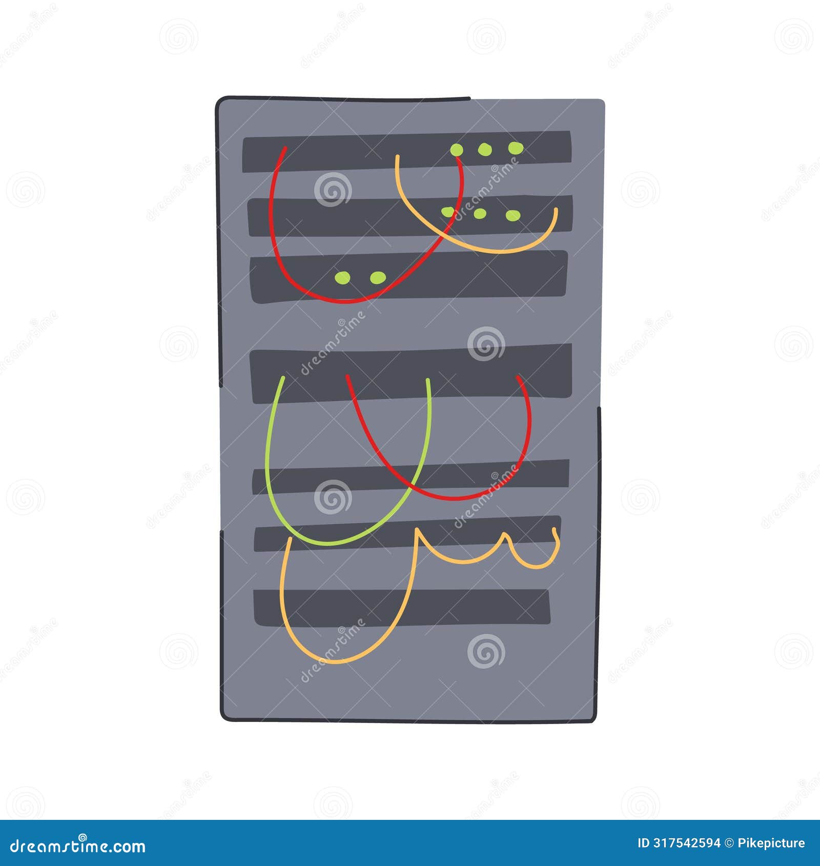 Data Server Rack Cartoon Vector Illustration Stock Vector ...