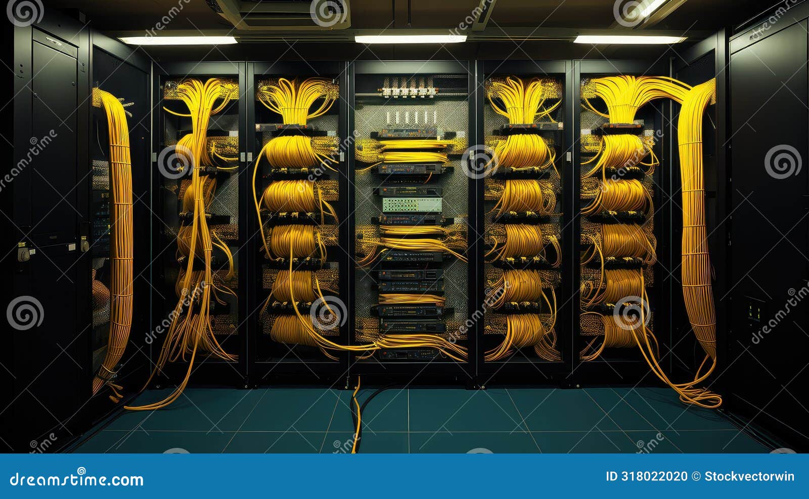 Data server room cables stock illustration. Illustration of ...
