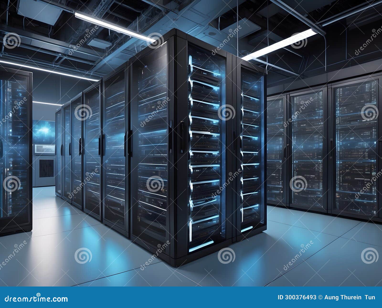 Data Server Room and Privacy Management Stock Image - Image of ...