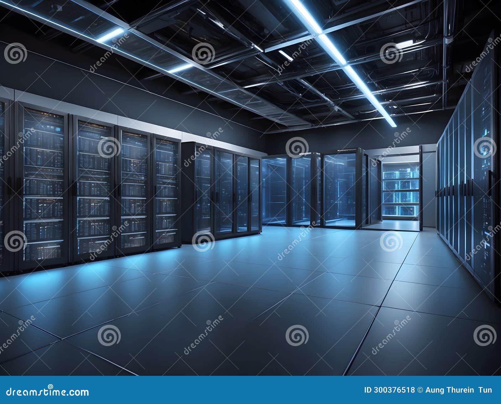 Data Server Room and Privacy Management Stock Photo - Image of learning ...