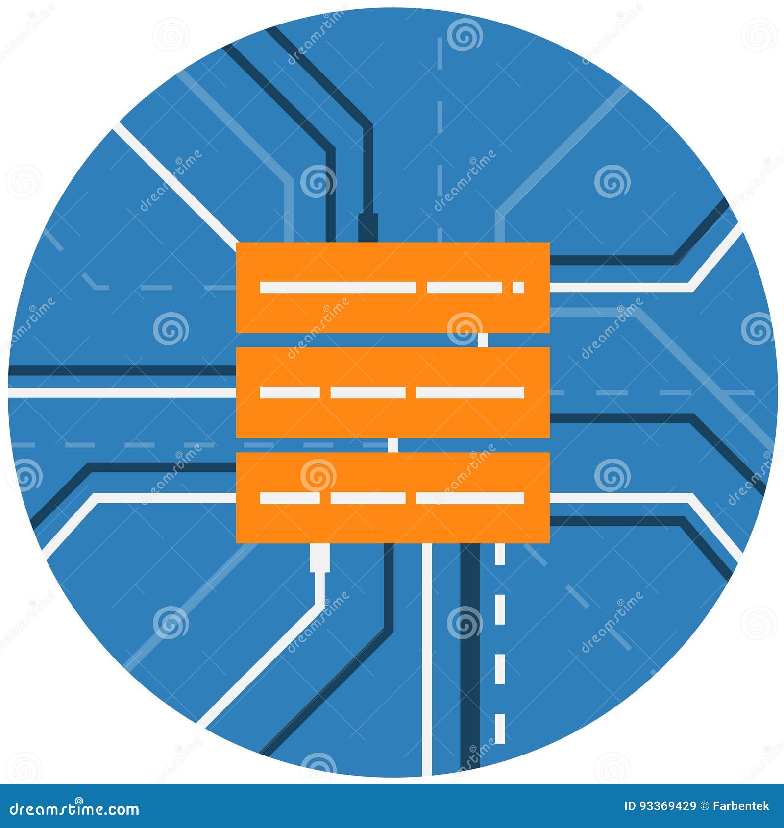 Data Server Storage Abstract Icon. Cloud Computing, Networking ...
