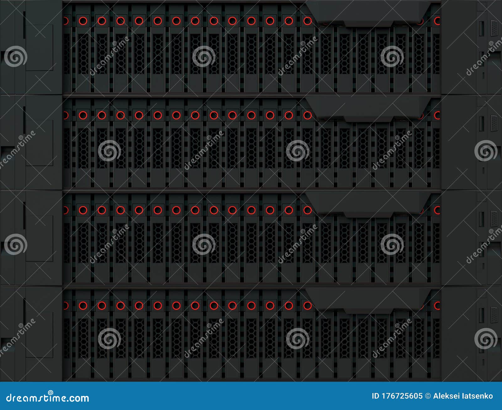 Data Server Storage Equipment 3d Render Closeup Stock Illustration ...
