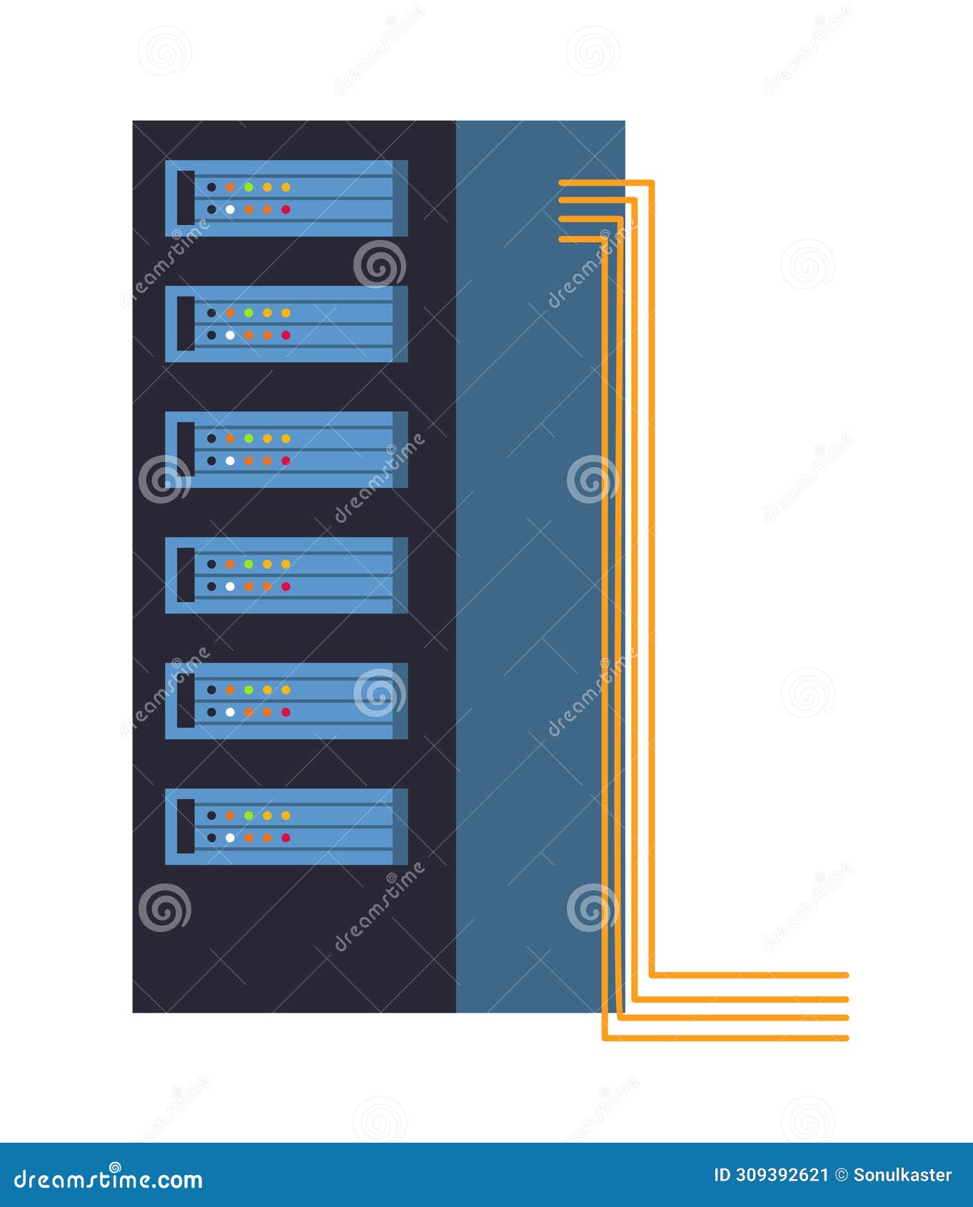 Data Servers with Slots and Storage for Files Stock Illustration ...