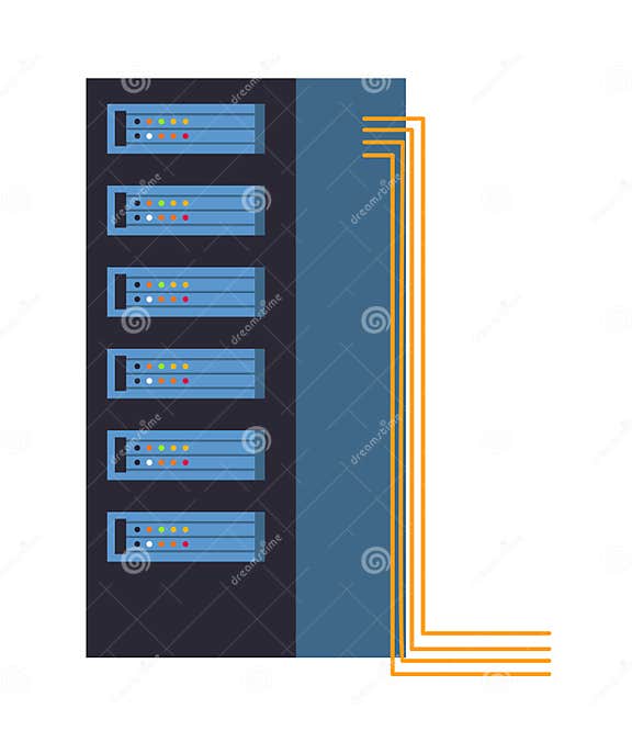 Data Servers with Slots and Storage for Files Stock Illustration ...