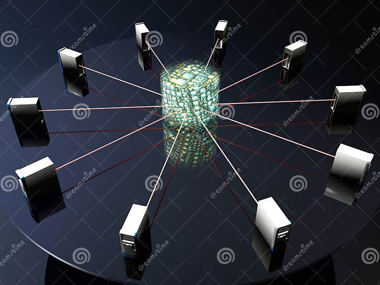 Data Servers, Vitual Reality Stock Illustration - Illustration of ...