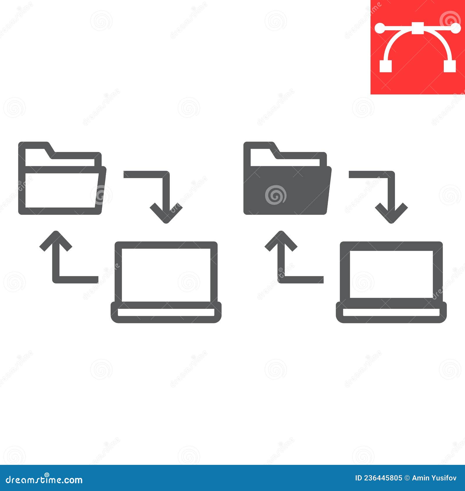 Data Share Line En Glyph Icon-pictogram Vector Illustratie ...