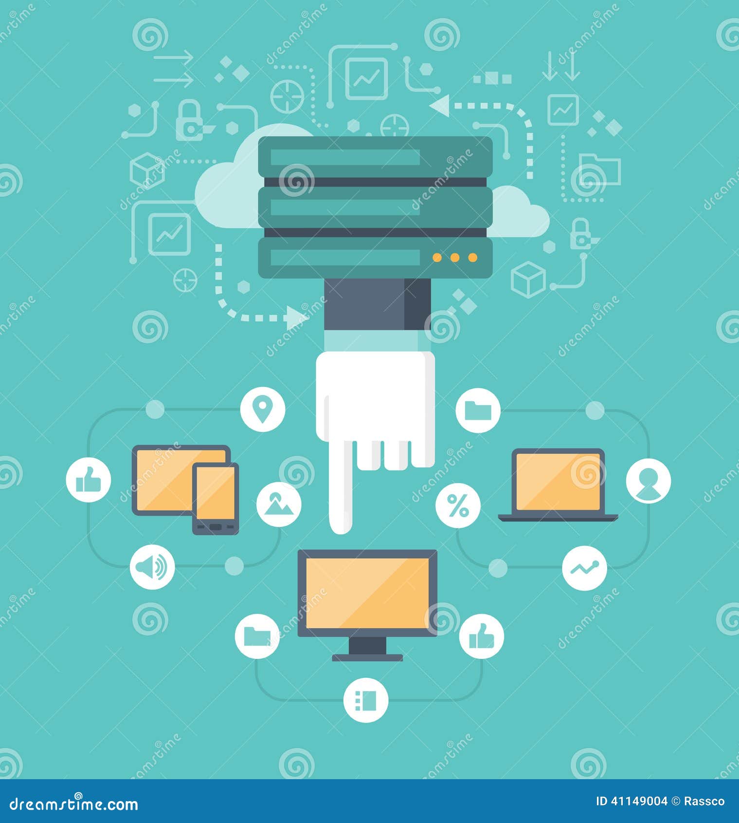 Data Sharing stock vector. Illustration of screen, tablet - 41149004