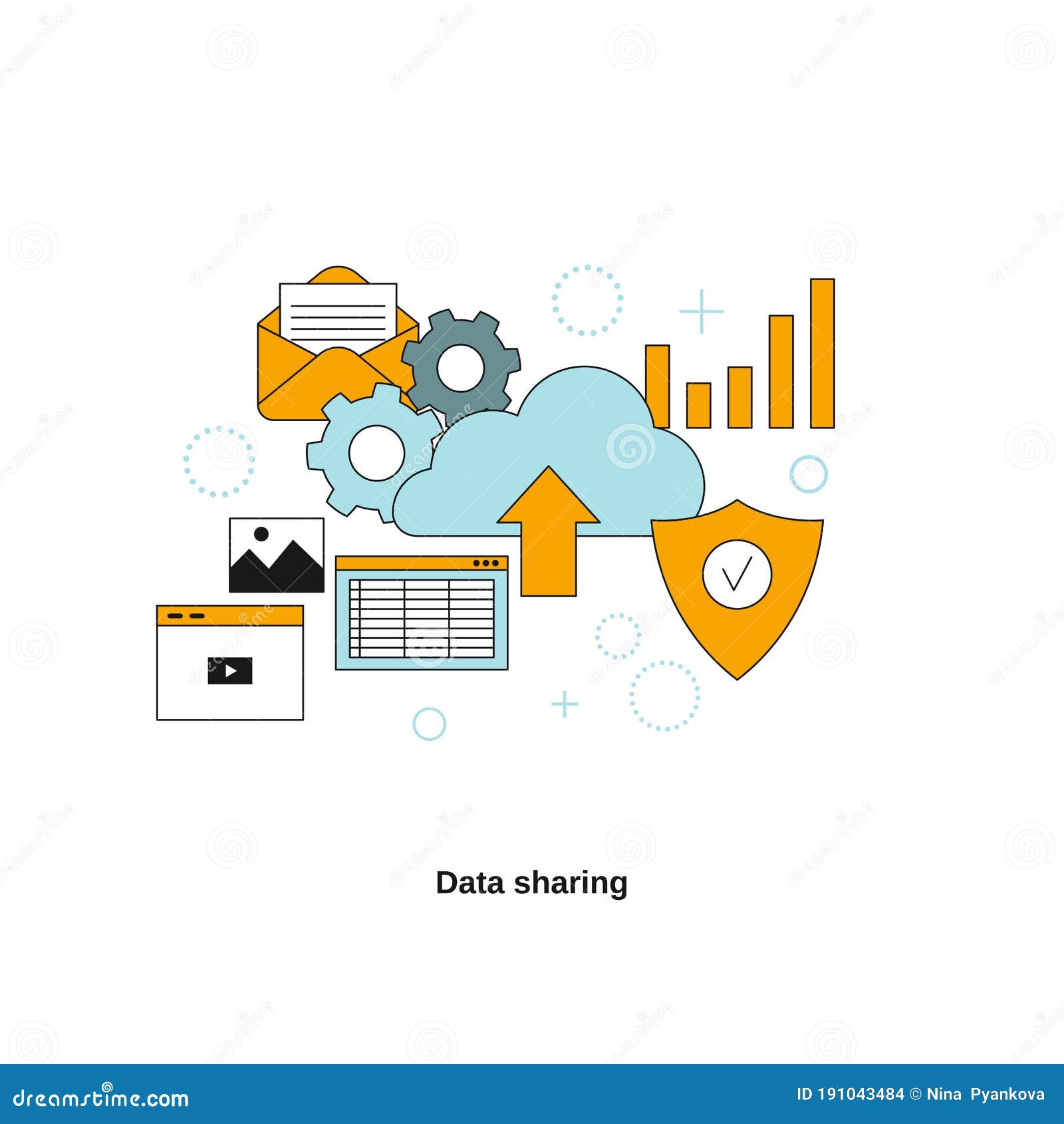 Data sharing concept stock vector. Illustration of network - 191043484