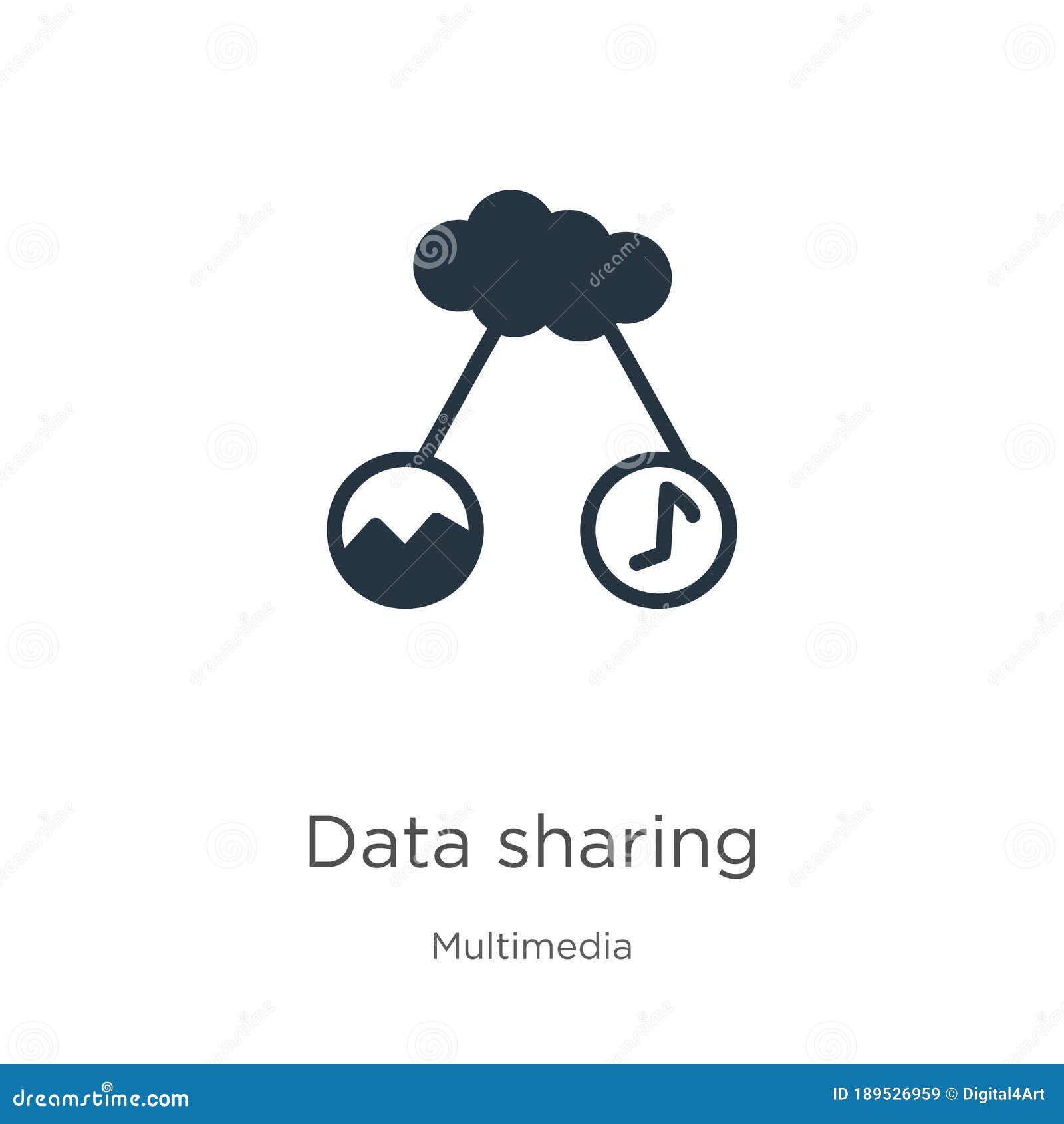 Data Sharing Icon Vector. Trendy Flat Data Sharing Icon from Multimedia ...