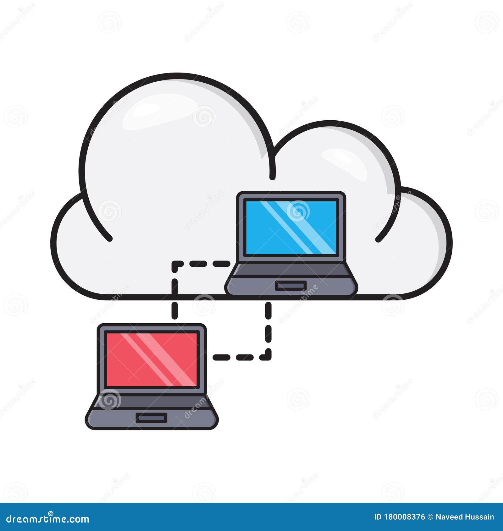 Data Sharing Vector Flat Color Icon Stock Illustration - Illustration ...