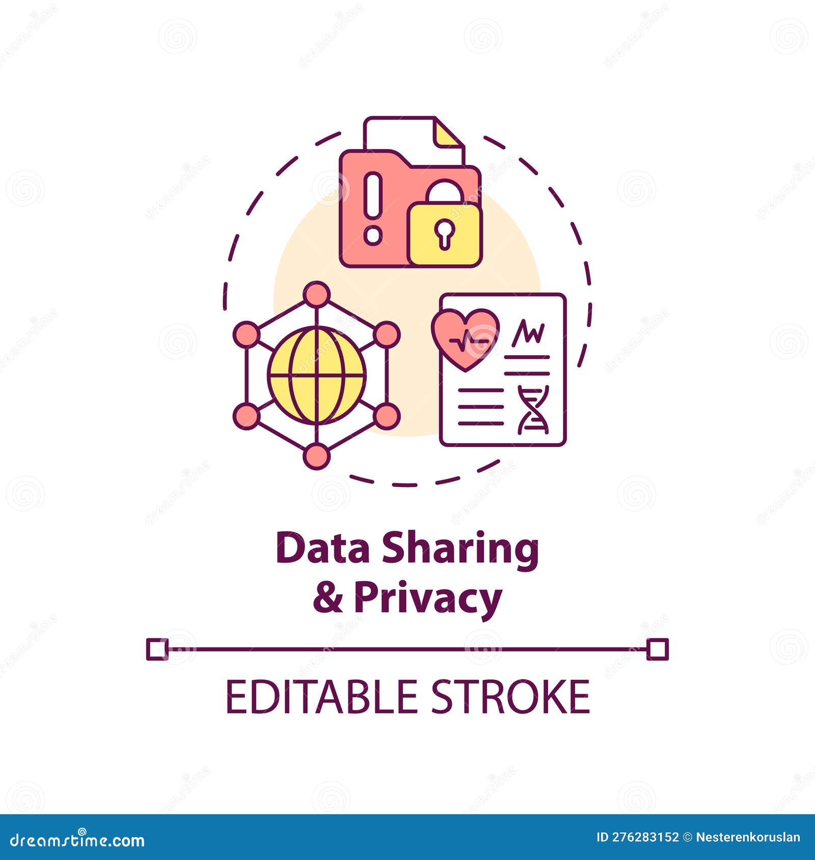 Data Sharing and Privacy Concept Icon Stock Vector - Illustration of ...