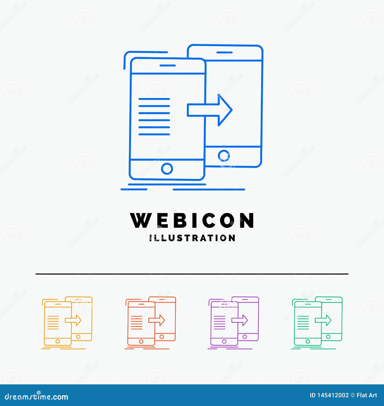 Data, Sharing, Sync, Synchronization, Syncing 5 Color Line Web Icon ...