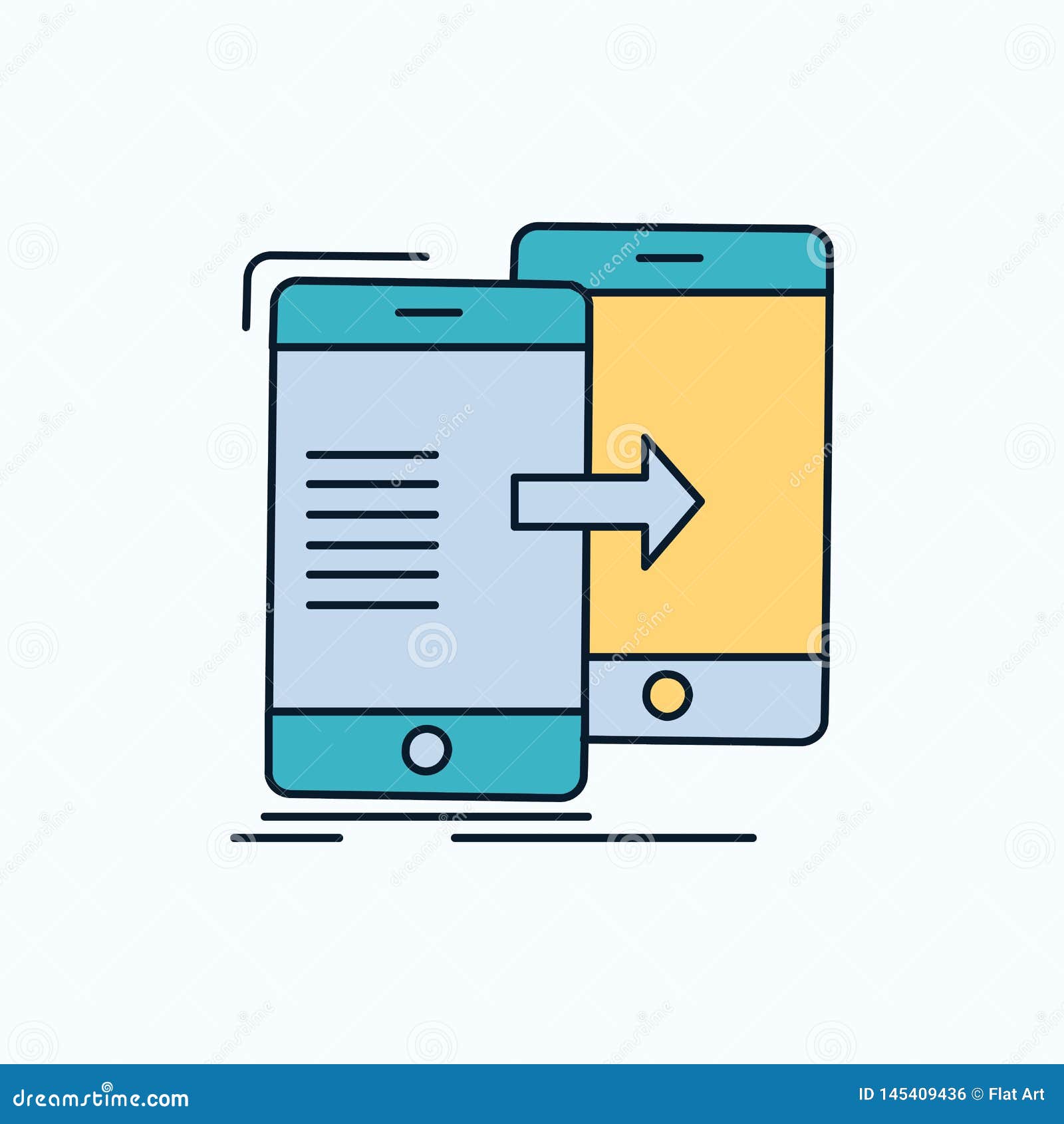 Data, Sharing, Sync, Synchronization, Syncing Flat Icon. Green and ...