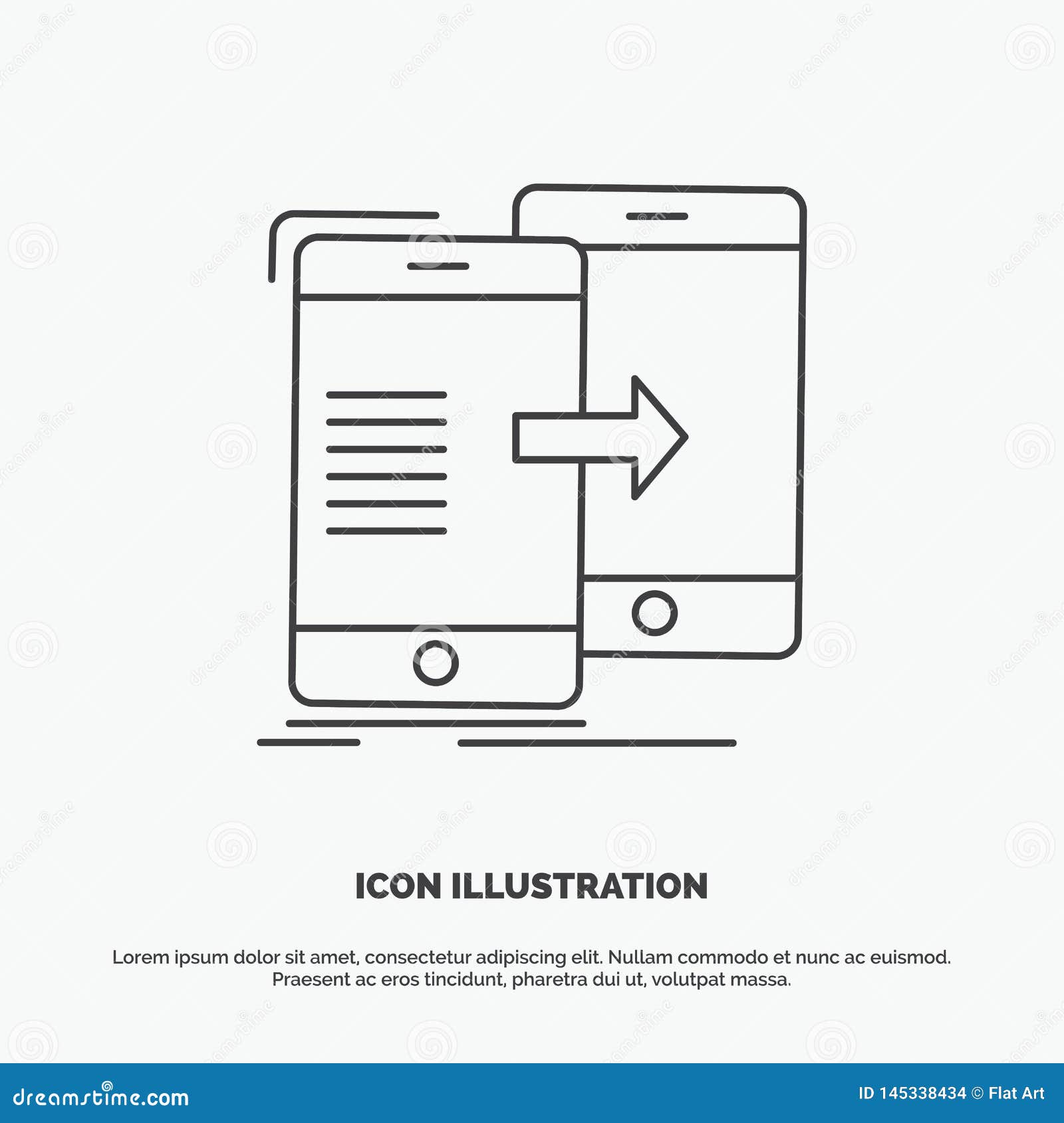 Data Sharing Sync Synchronization Syncing Icon Line Vector Gray